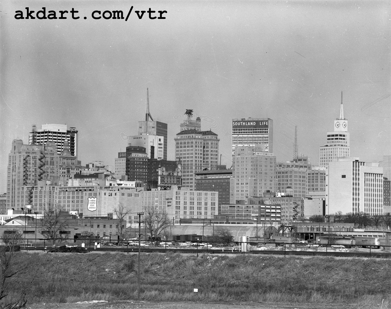 Downtown Dallas skyline photos from the 1960's